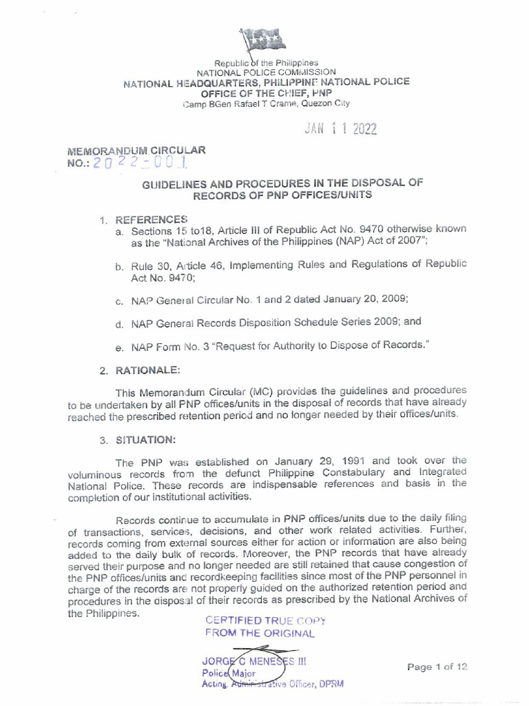 PNP MC 2022 001 | PDF