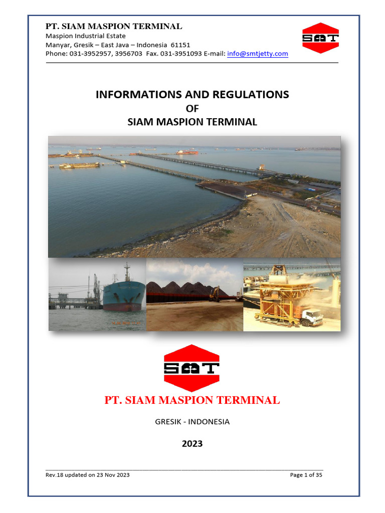 Smts Terminal Information Booklet Rev 18-23-11 2023 | PDF | Ships | Tugboat