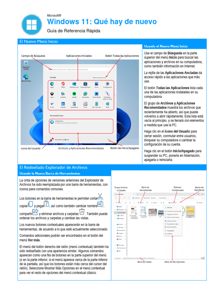 Guía rápida Windows 11-Qué hay de nuevo | PDF | Microsoft Windows ...