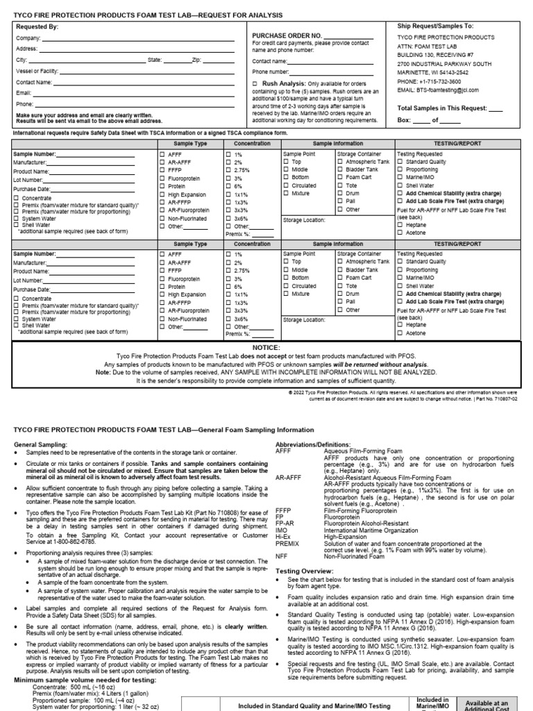 Request For Foam Analysis | PDF | Chemistry