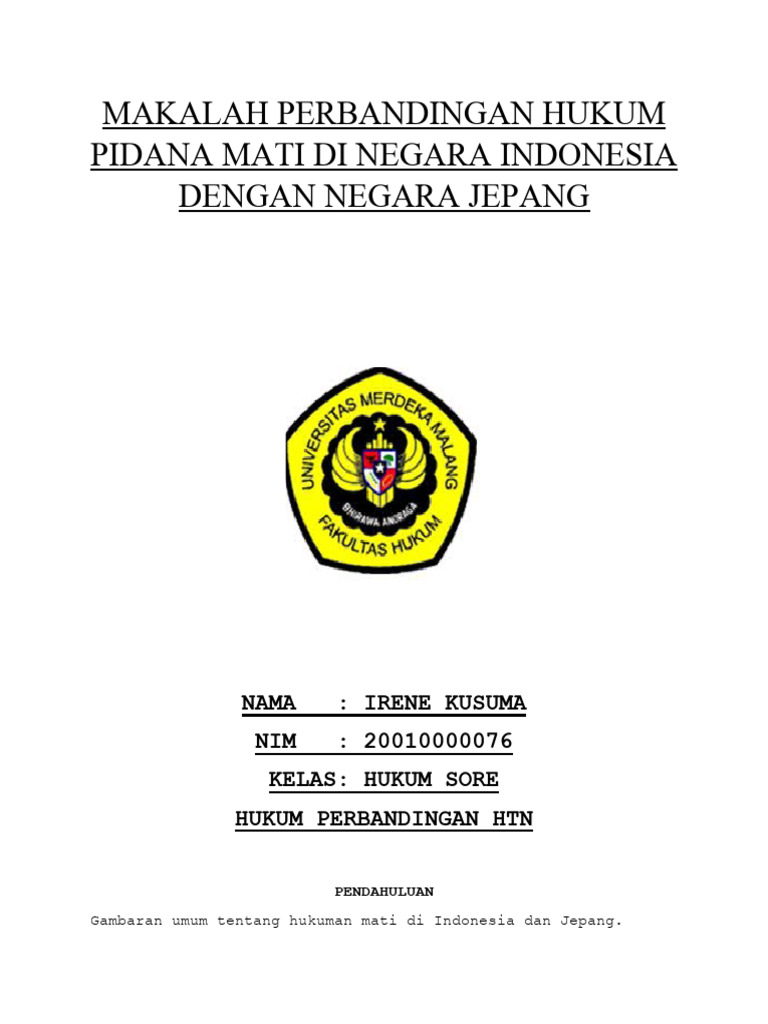 Perbandingan Hukuman Mati: Indonesia vs Jepang | PDF | Politik | Ilmu ...