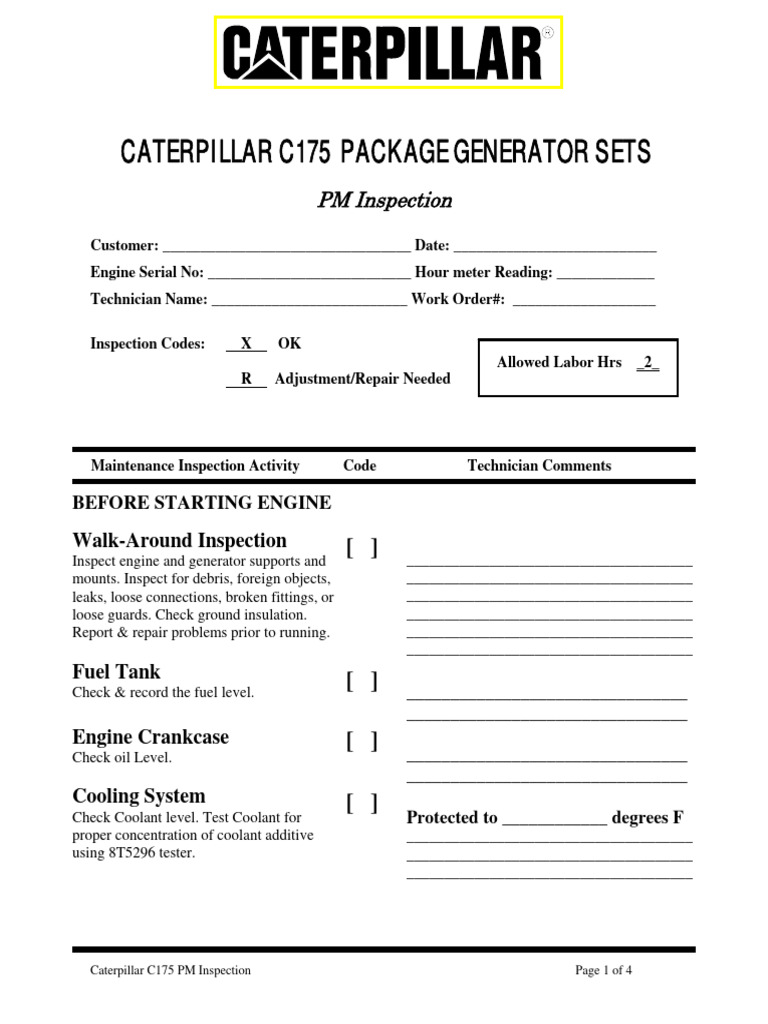 C175 PM Inspection form - Updated w-SOS | Download Free PDF | Pressure ...
