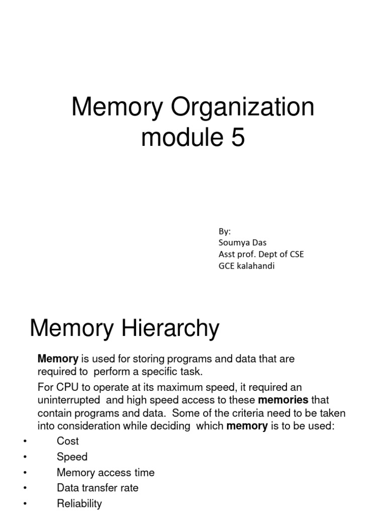 Module 5 | PDF | Random Access Memory | Read Only Memory