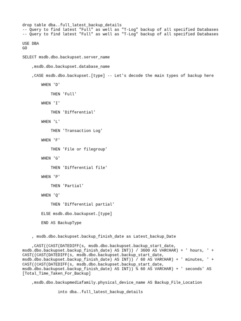 FULL Backup Failure Reports | PDF | Databases | Software