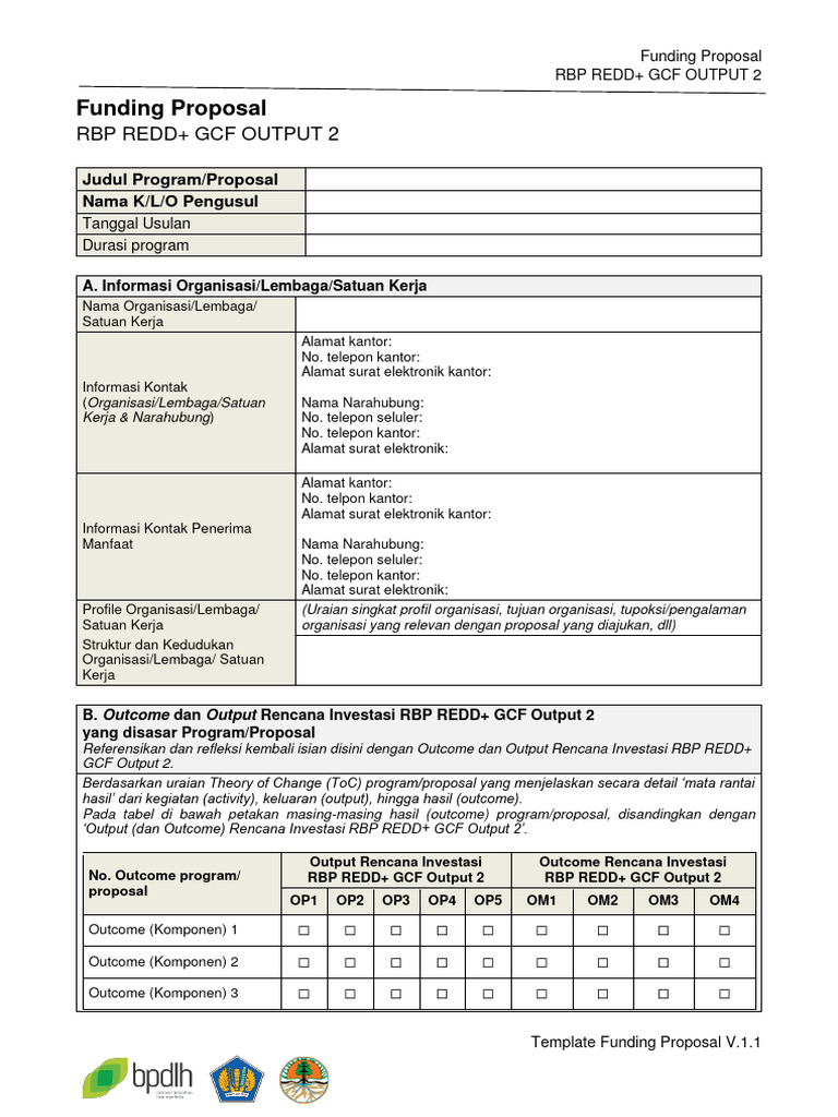 Template Funding Proposal RBP GCF O2 - BPDLH - v1.1 - FIN | PDF