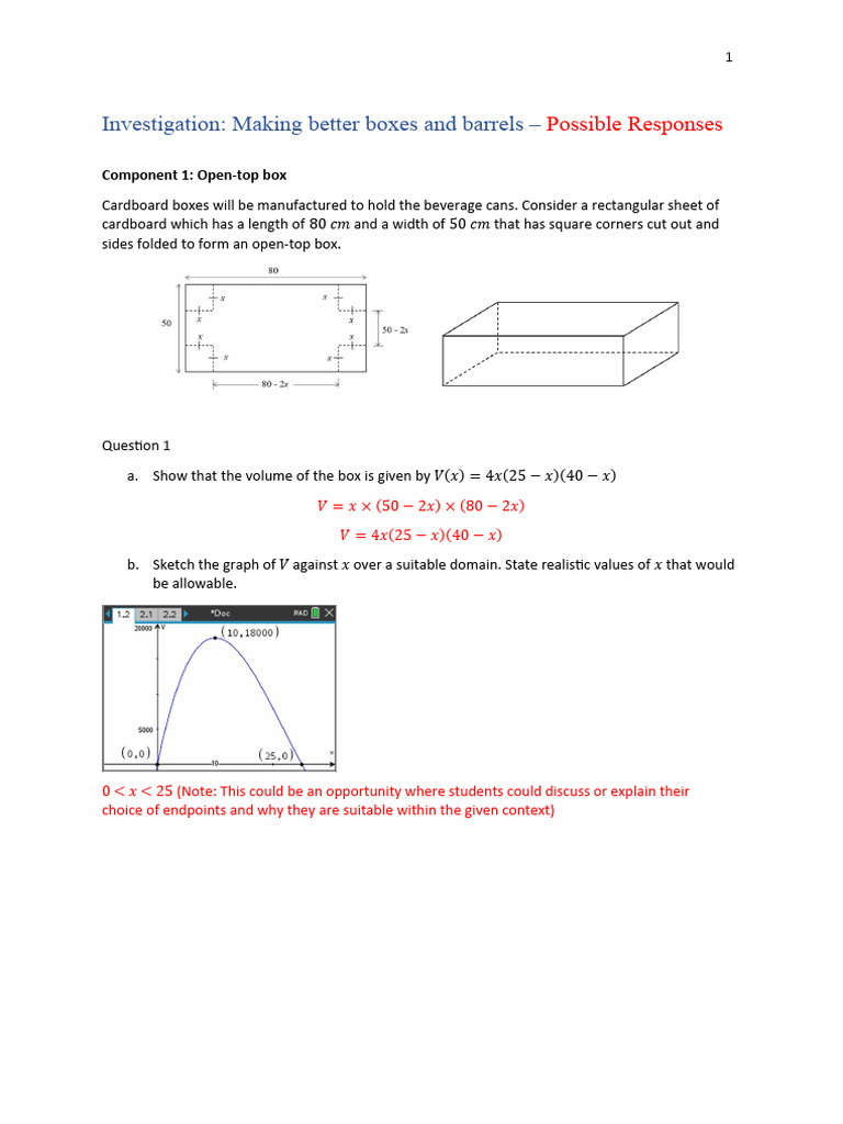Making Better Boxes and Barrels - Possible Responses | PDF | Teaching ...