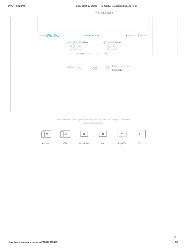 Speedtest by Ookla - The Global Broadband Speed Test | PDF