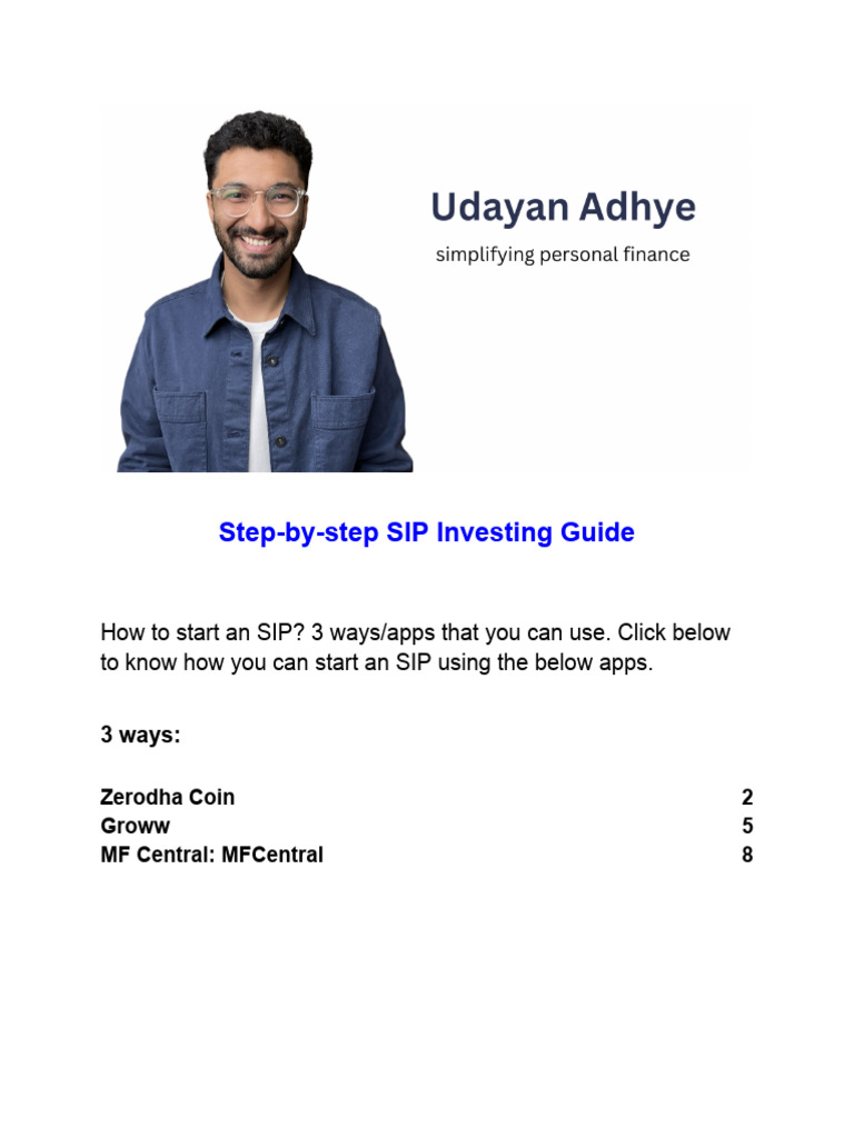 Udayan's Step-By-Step SIP Investing Guide | PDF | Online Banking ...
