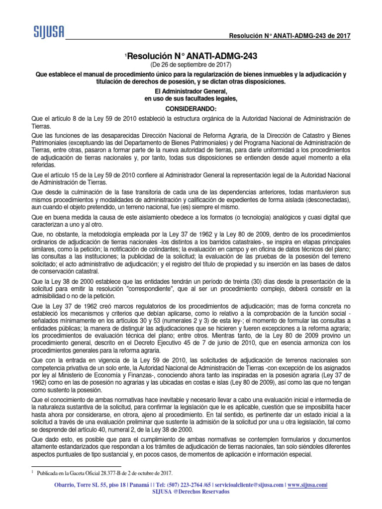 Res Anati Admg 243 2017 Agrario | PDF | Documento de identidad | Petición