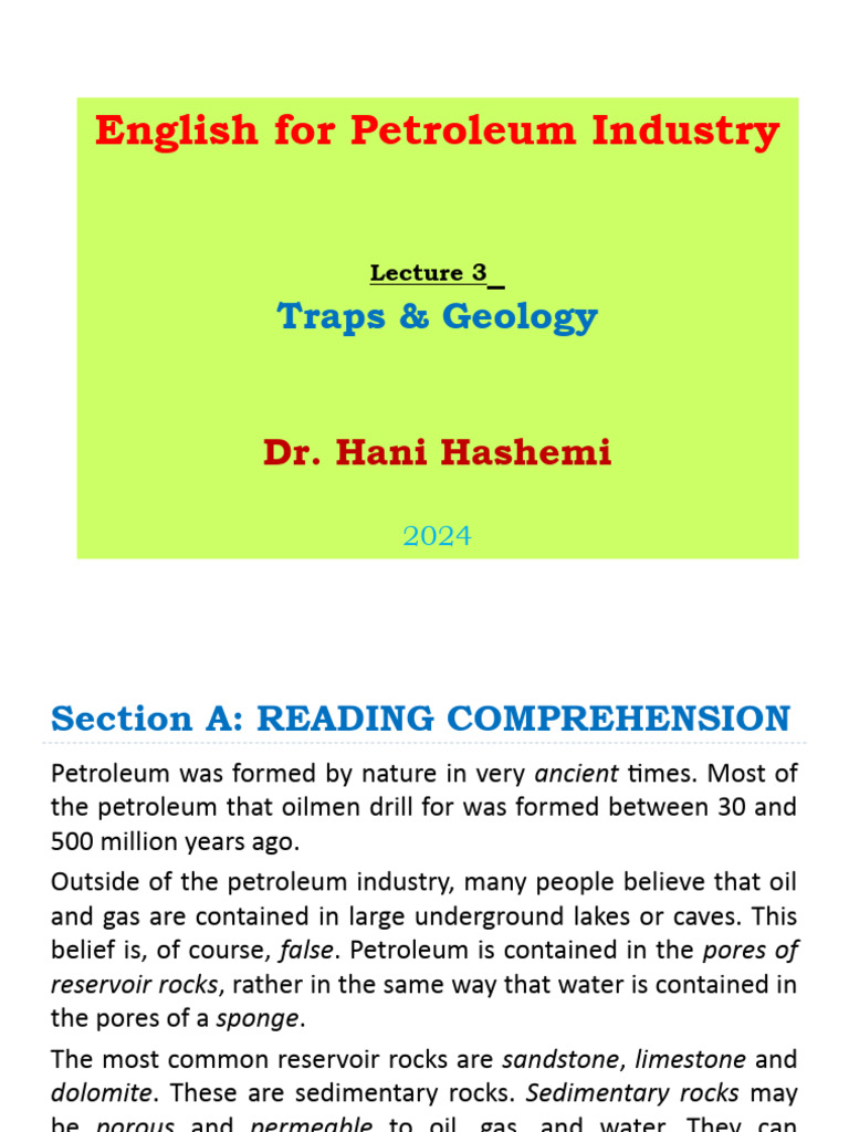 Lecture 3- Traps and Geology | PDF | Petroleum Reservoir | Limestone