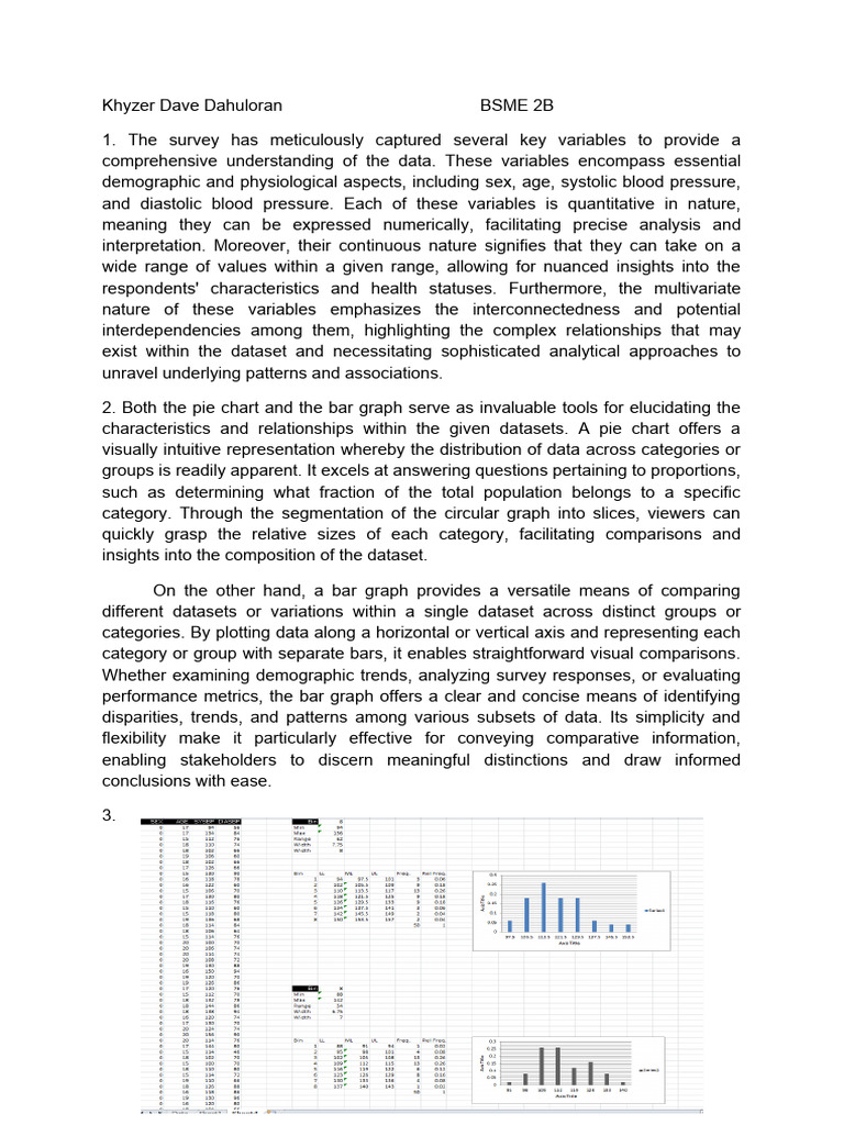 Khyzer Dave Dahuloran BSME 2B | PDF | Blood Pressure | Histogram