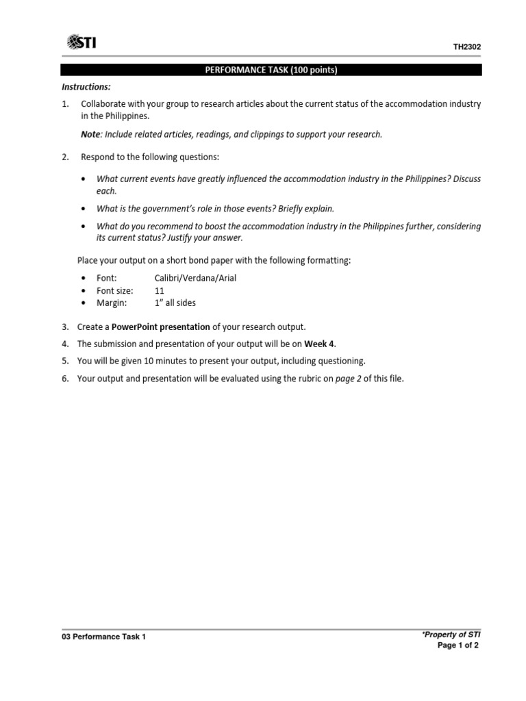 03 Performance Task 1 | PDF