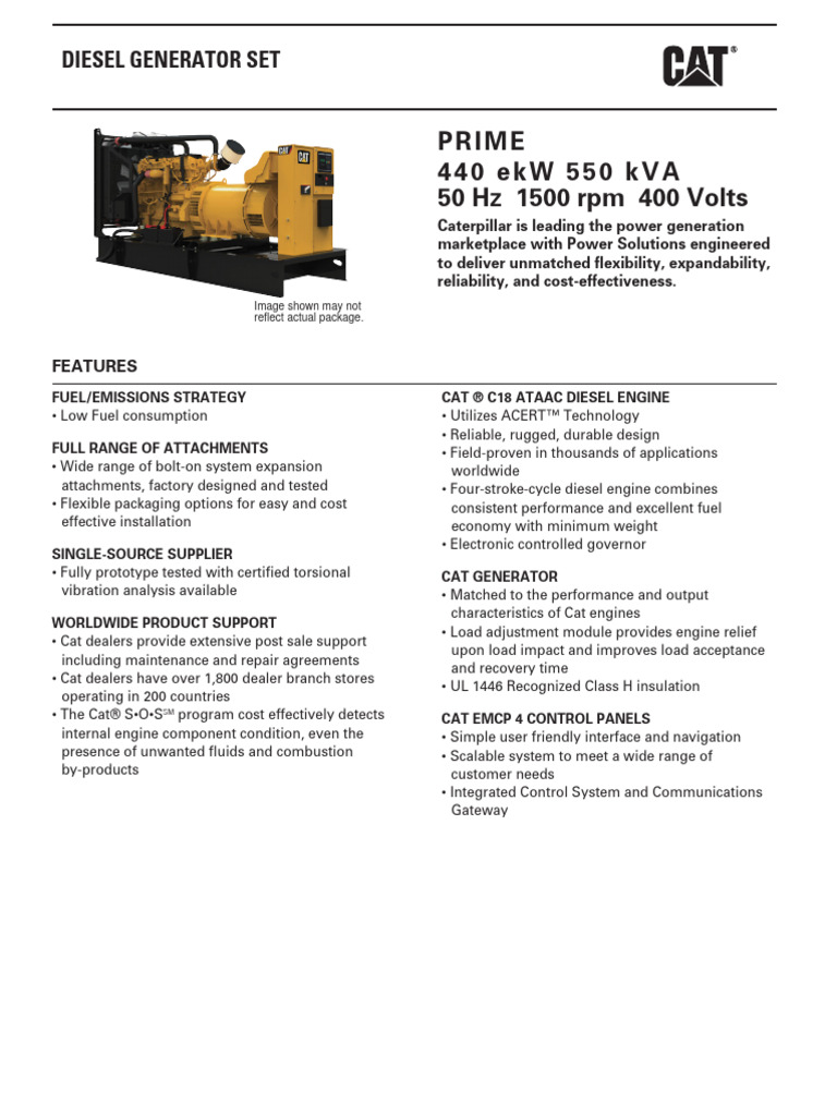 C18 550 Kva Prime Low BSFC Griffin 50hz - EMCP4 | PDF | Engines ...