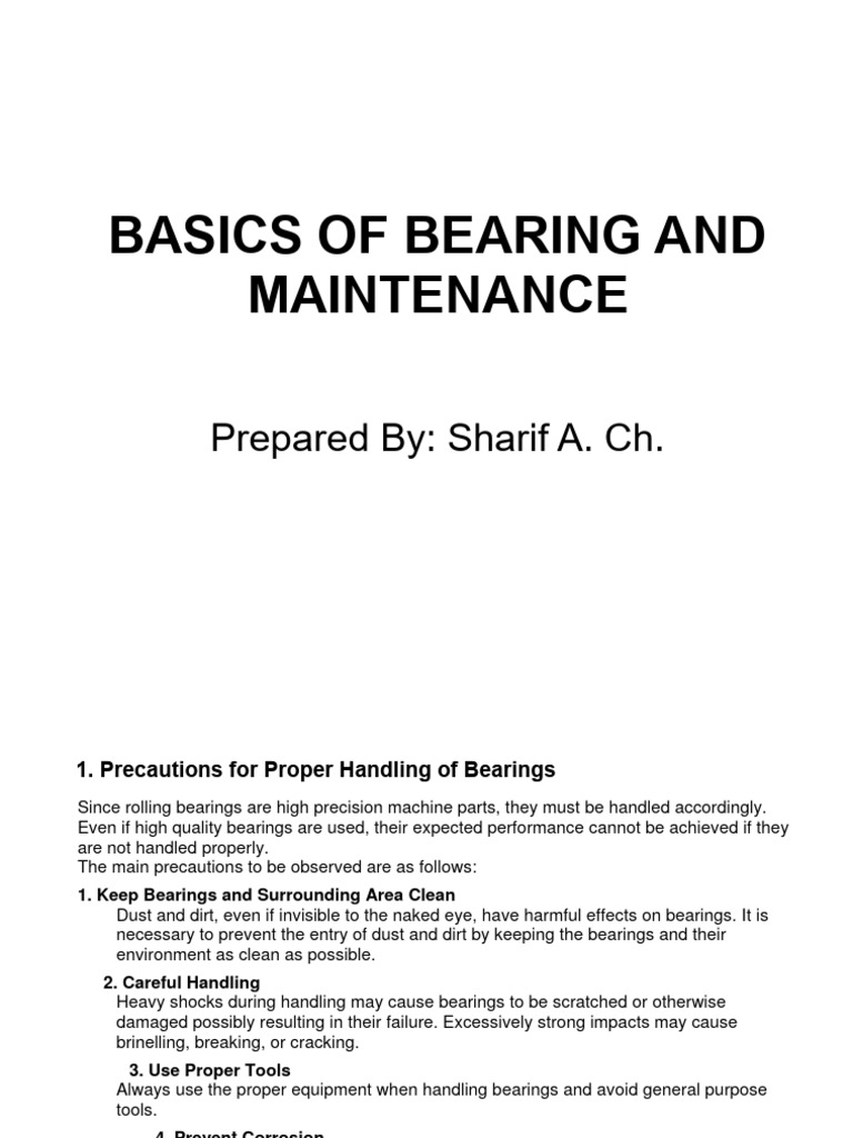 Bearing Maint Training PDF | PDF | Bearing (Mechanical) | Lubricant