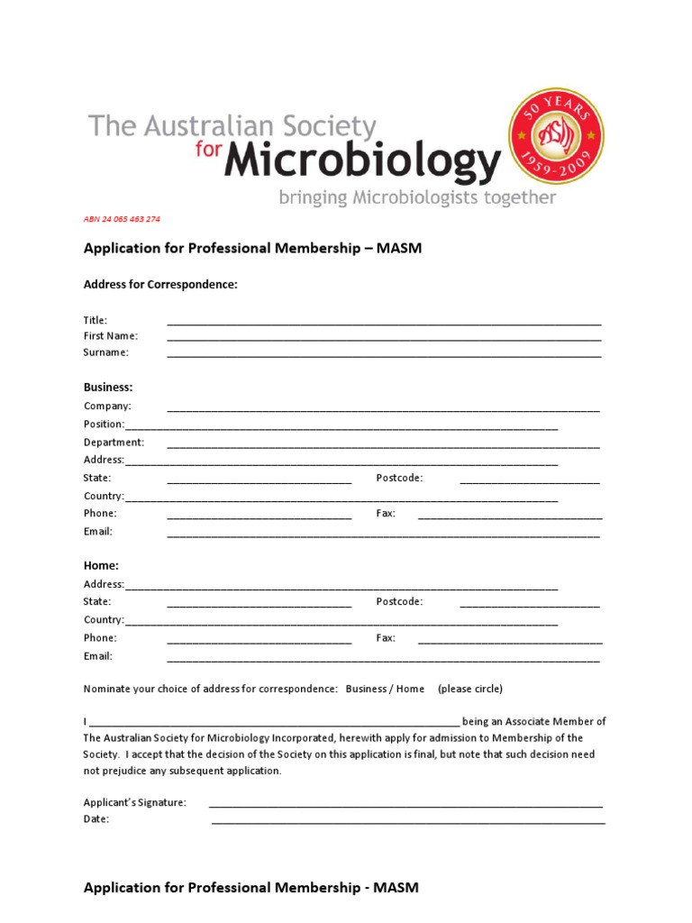 ASM Professional Member Application | PDF | Undergraduate Education ...