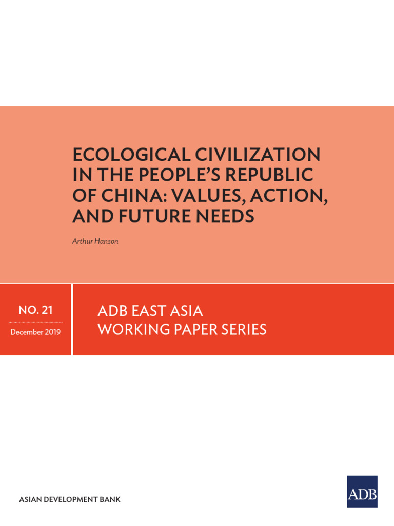 Ecological Civilization in The People's Republicof China Values, Action ...