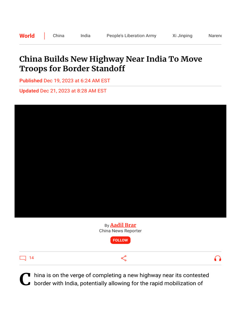 China Completes G216 Highway Near India | PDF | China | World Politics