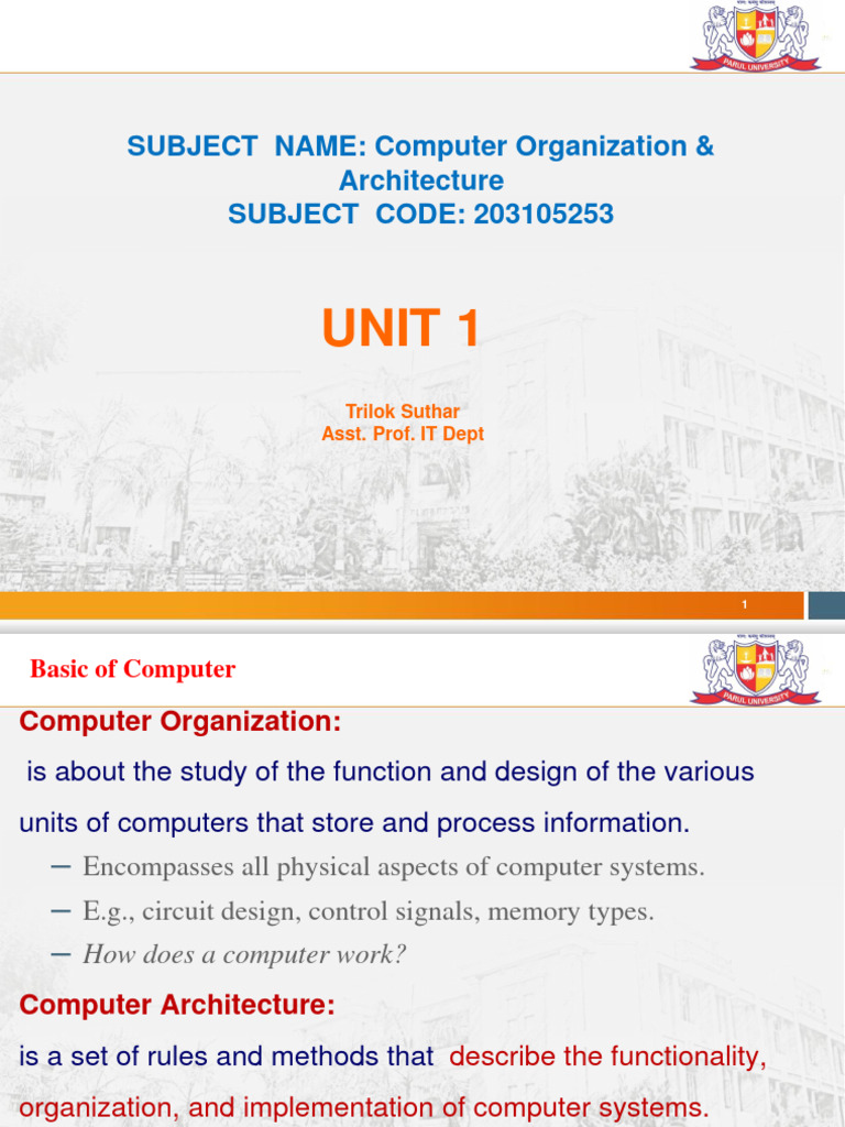 Unit 1 Pdf Computer Architecture Central Processing Unit 
