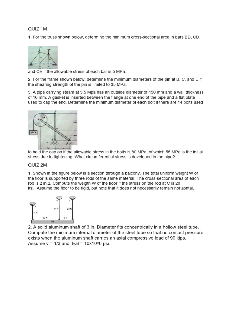 Es 07 Exams | PDF | Beam (Structure) | Stress (Mechanics)