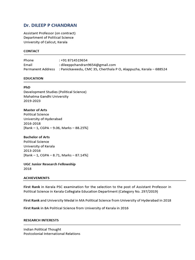 Dileep P Chandran | PDF