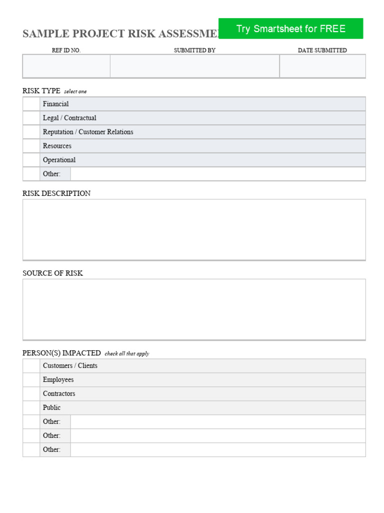 IC Sample Project Risk Assessment 11377 - WORD | Download Free PDF ...