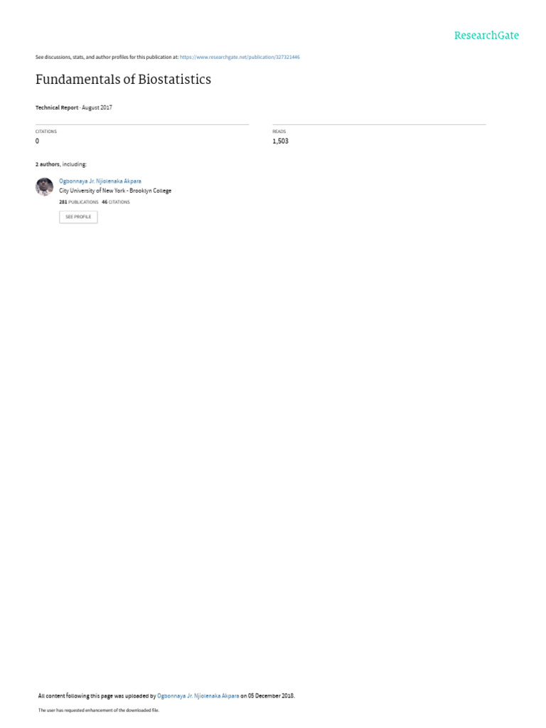 Fundamentals of Biostatistics: August 2017 | PDF | Statistics | Type I ...