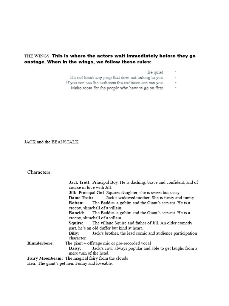 Panto Jack 2023 | Download Free PDF | Jack And The Beanstalk