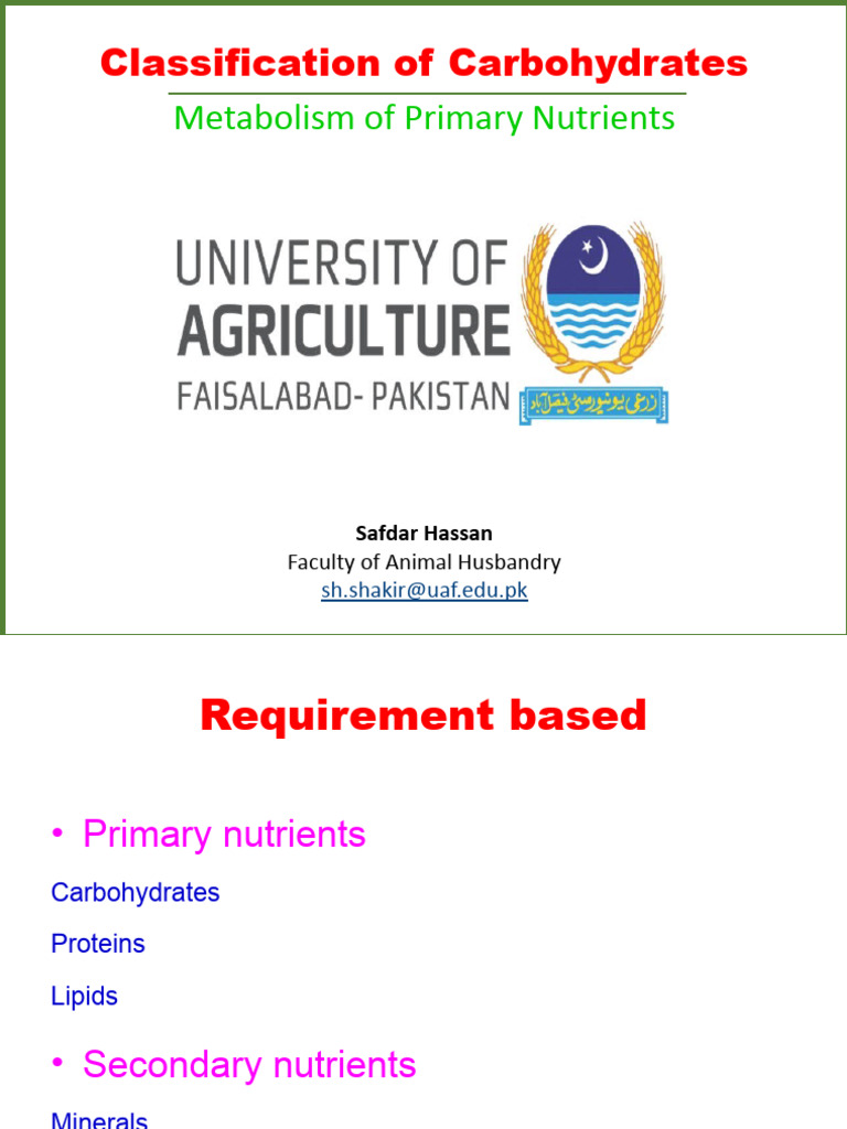 2-Classification of Carbohydrates | PDF | Carbohydrates | Polysaccharide