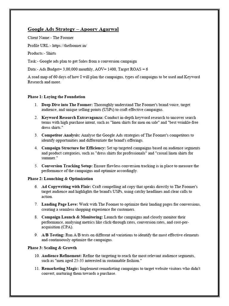 Google Ads Strategy | PDF | Search Engine Optimization | Brand