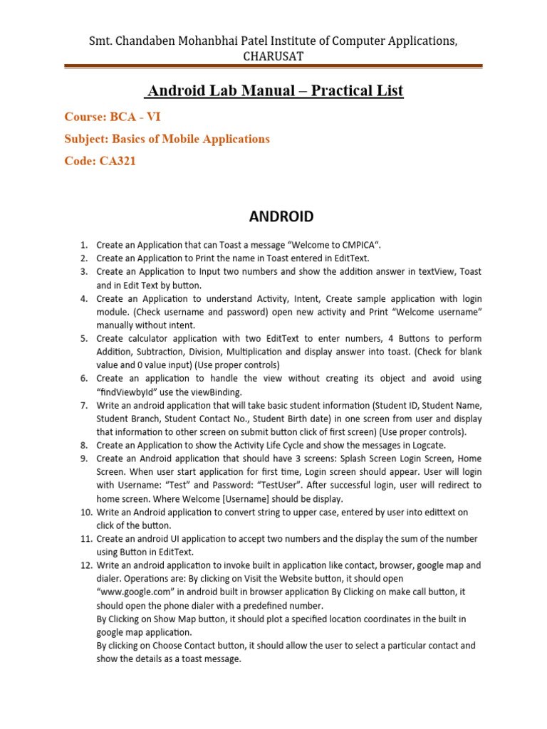 Android Assignment Pdf Android Operating System User Computing