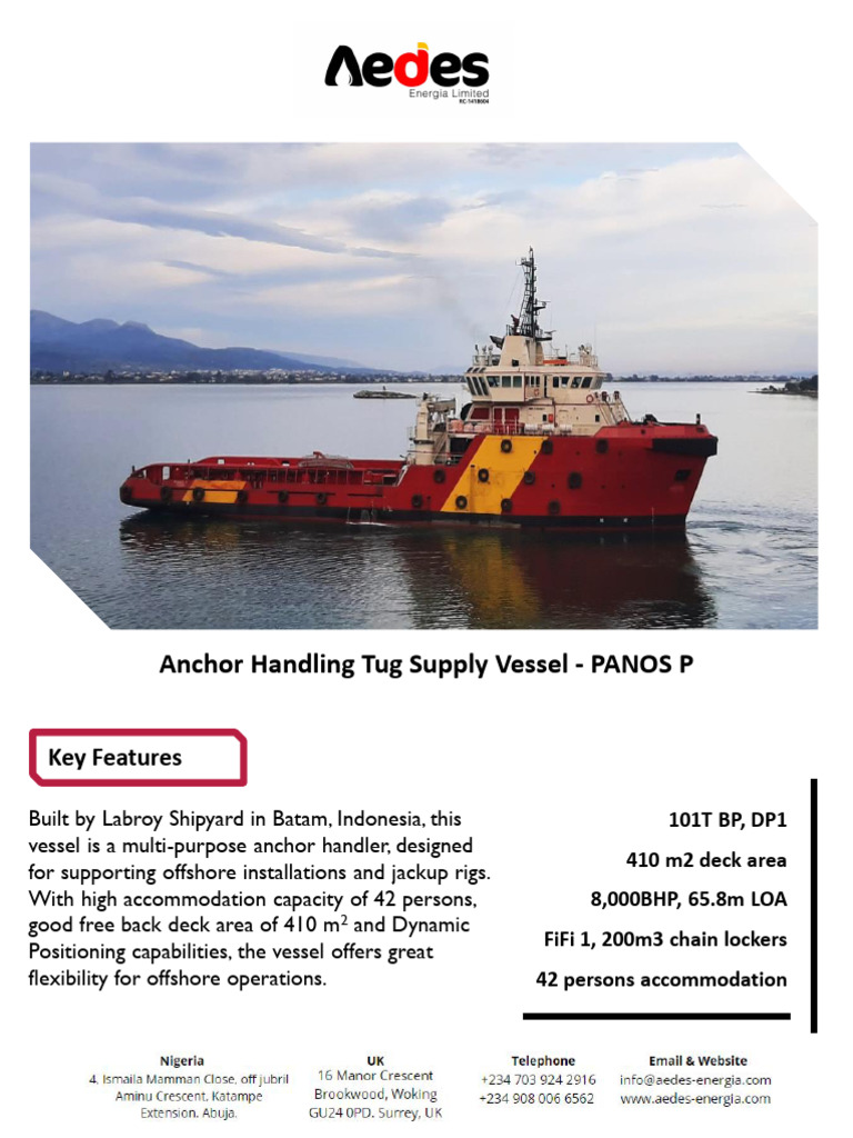 Aedes - Panos AHTS DP1 Specs | PDF | Technology & Engineering