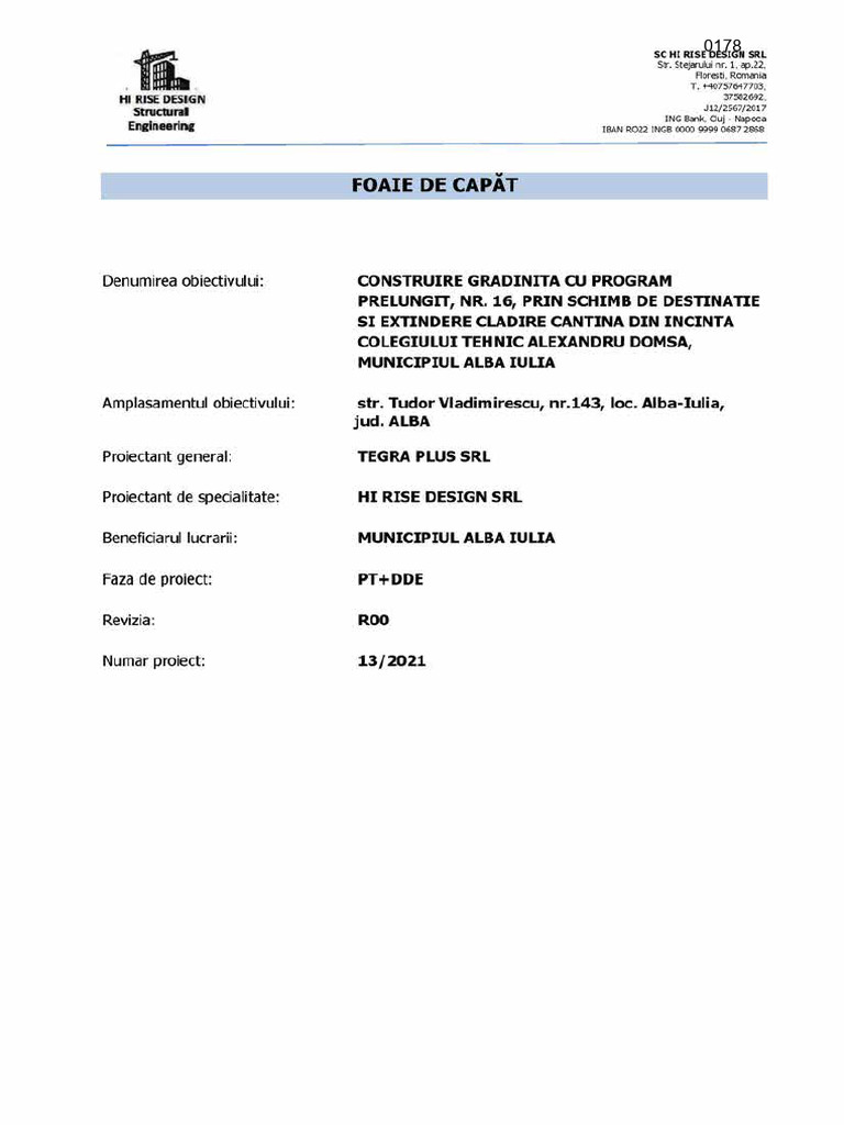Proiect Model Planseu Dala | PDF
