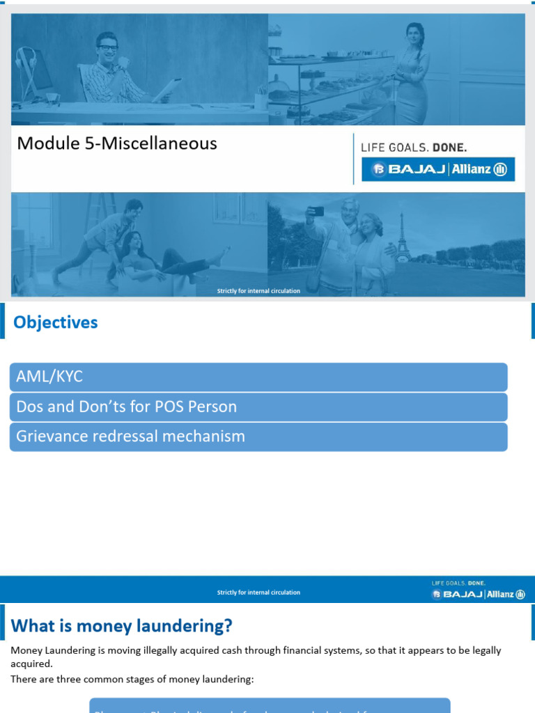 POS-P TRAINING MATERIAL | PDF | Insurance | Money Laundering