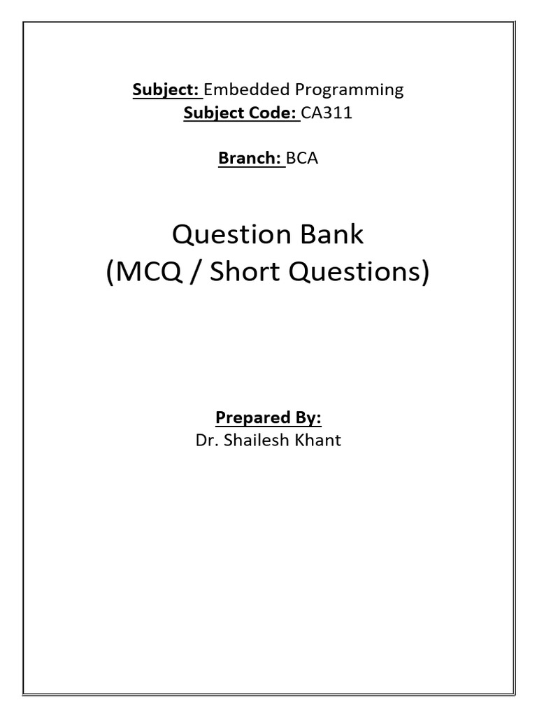 EP MCQs and Short Questions | PDF | Embedded System | Input/Output