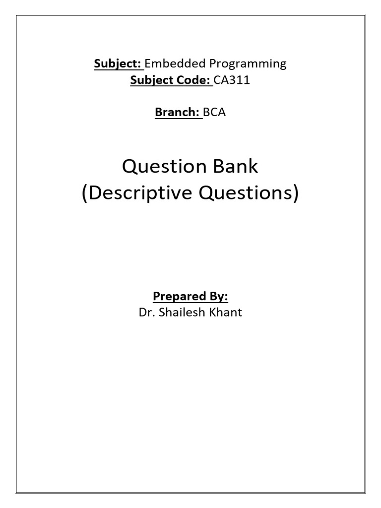 EP Descriptive Questions with solutions | Download Free PDF | Embedded System | Microcontroller