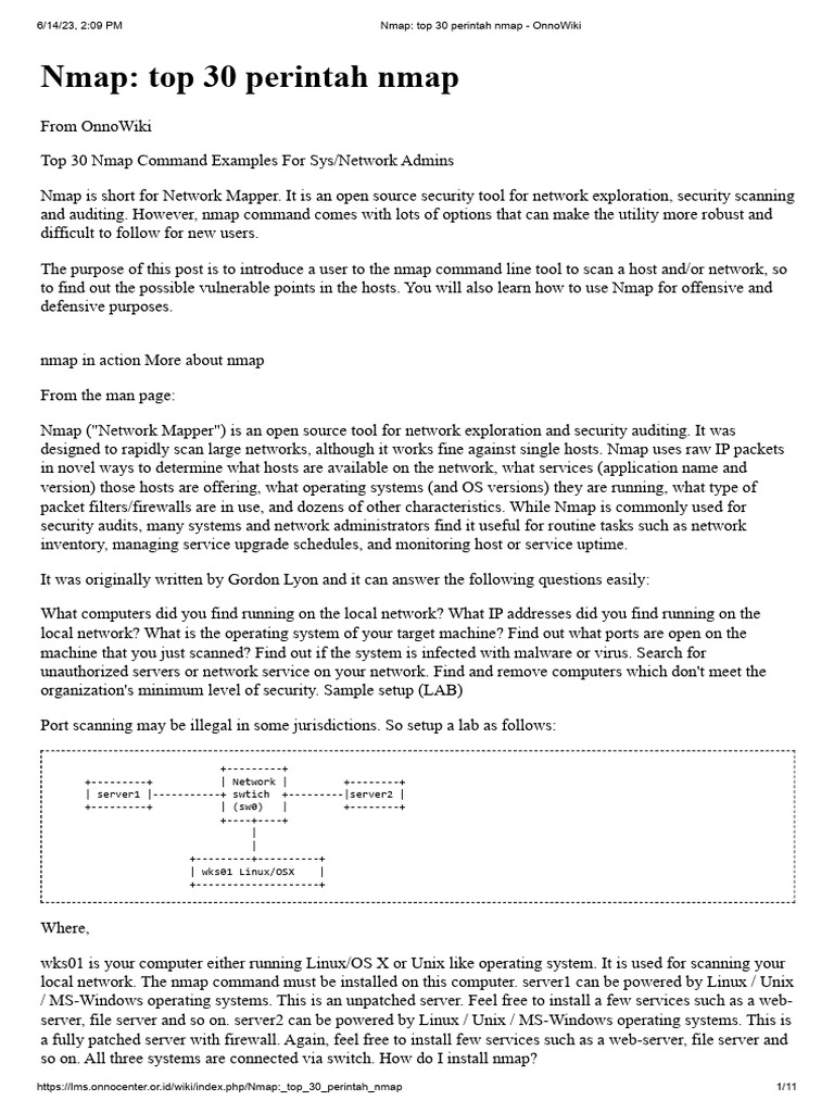 Nmap - Top 30 Perintah Nmap - OnnoWiki | PDF | Port (Computer Networking) | Transmission Control ...