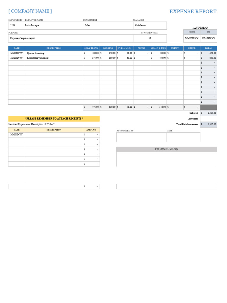 Expense Report | PDF