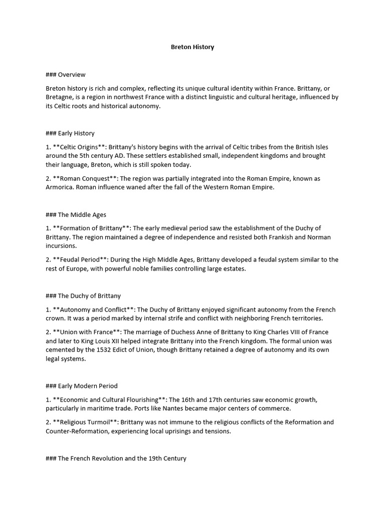 Breton History | PDF | Brittany | Cultural Anthropology