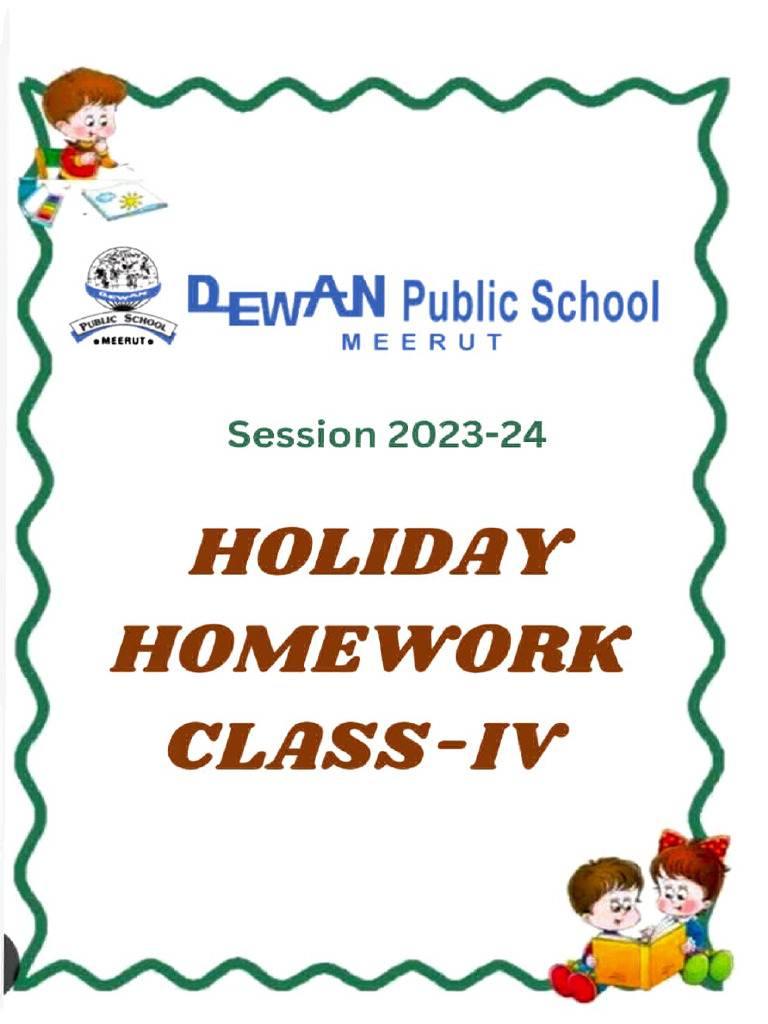 Holiday Homework Class IV_500465921 | PDF