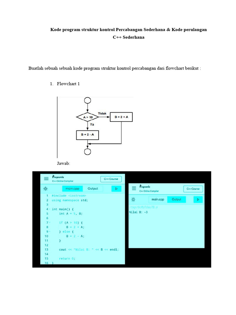 Kode Program Struktur C++ | PDF
