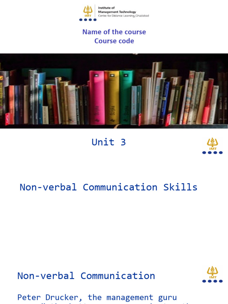 Unit 2 | PDF | Nonverbal Communication | Communication