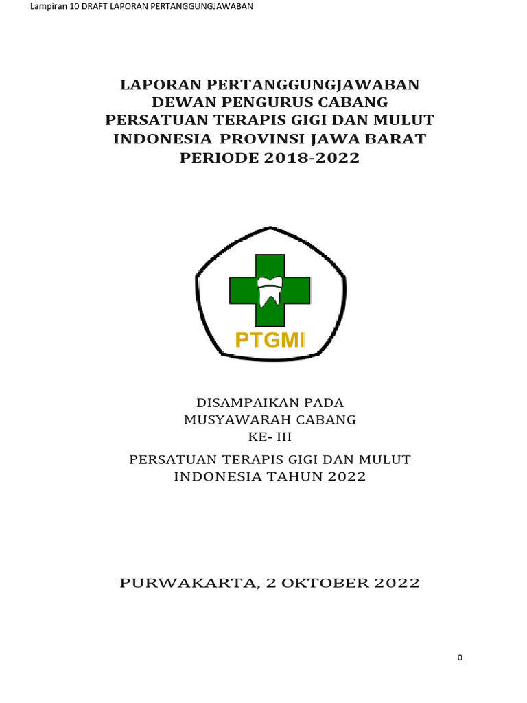 Laporan Pertanggungjawaban PTGMI Purwakarta | PDF