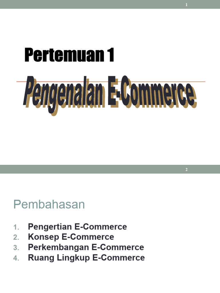 Pertemuan-1 (Pengantar E-Commerce) | PDF