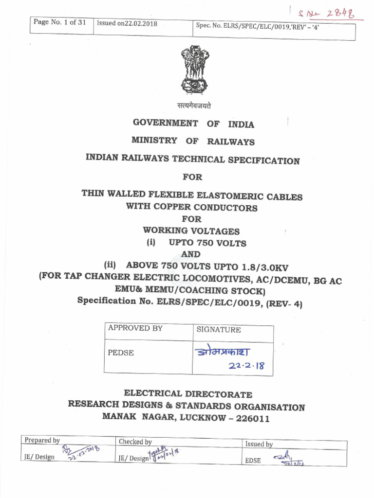 RDSO 0019-Specification Rev -4 | PDF