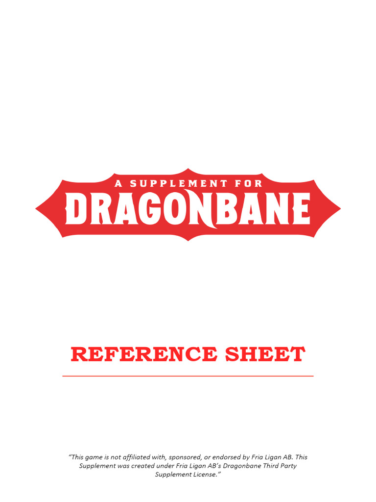 640783-Dragonbane Reference Sheet | PDF | Armour