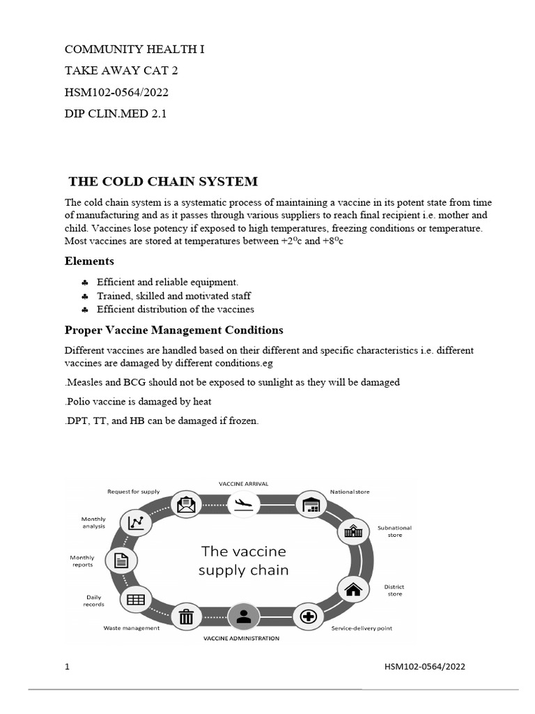 Cold Chain System for Vaccine Management | PDF | Vaccines | Refrigerator