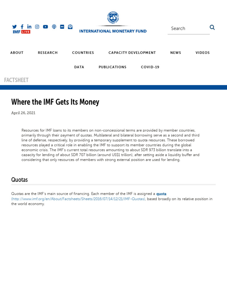 Where the IMF Gets Its Money | PDF | International Monetary Fund | Special Drawing Rights