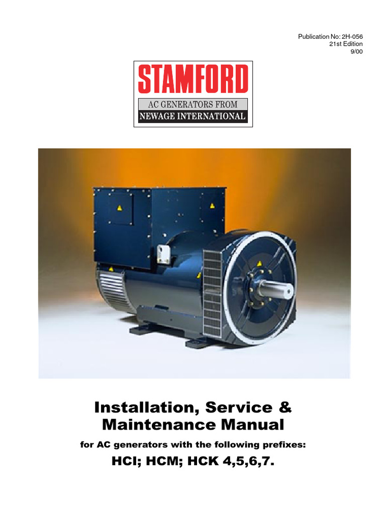 Manual Stamford Generator Lvi634g 3 Phase | PDF | Electric Generator | Rectifier