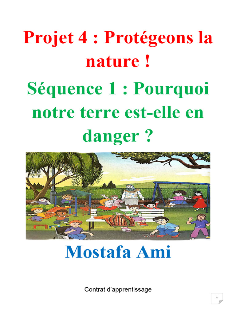 Mostafa Ami Fiches 5ème A.P Pourquoi La Terre Est-Elle en Danger ! | PDF | Déchets | Verbe