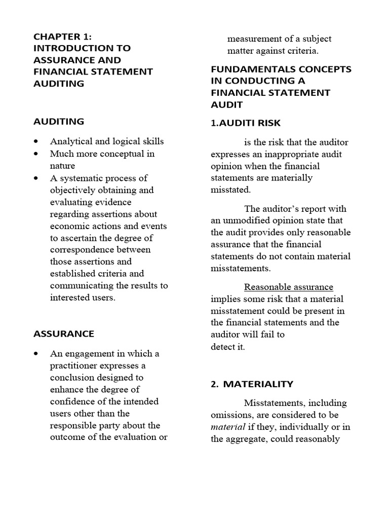 ASSURANCE PRINCIPLE CH 1 4 | PDF | Audit | Auditor's Report